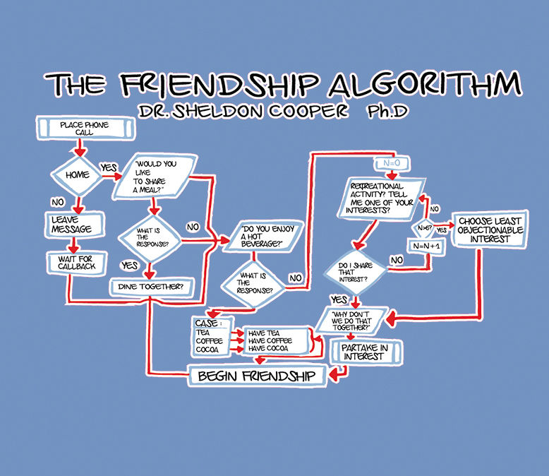 Friendship Algorithm Big Bang Theory Sheldon Cooper Inspired T Shirt S ...